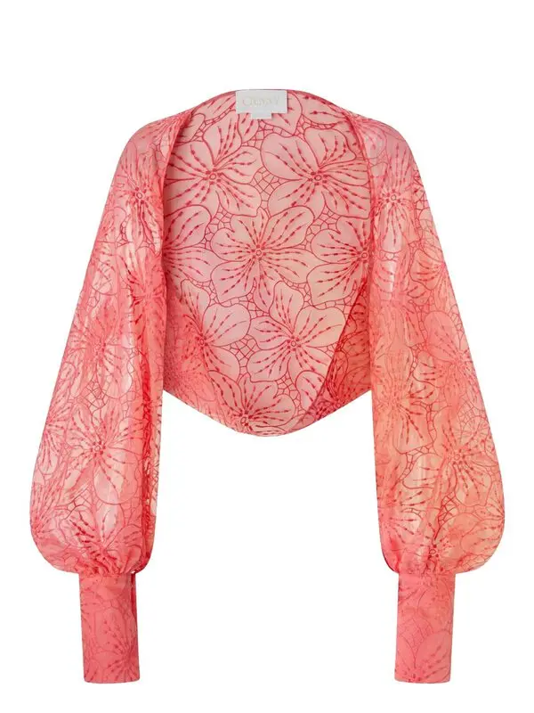 GENNY Embroidery Bolero - Pink