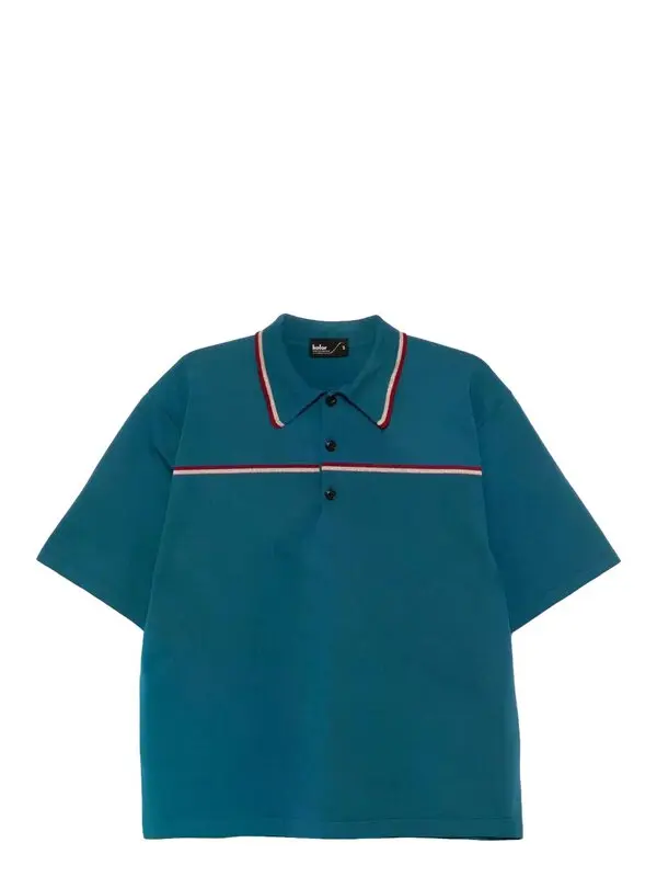 Kolor Striped Polo Shirt - Blue