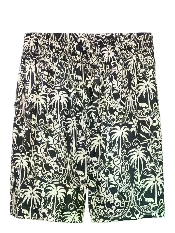 LANEUS Graphic-print Bermuda Shorts - Black