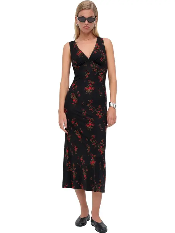 REFORMATION Brayden Knit Midi Dress - Black