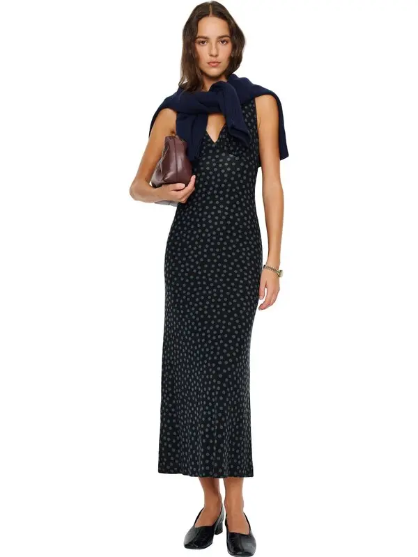 REFORMATION Sleeveless V-neck Midi Dress - Black
