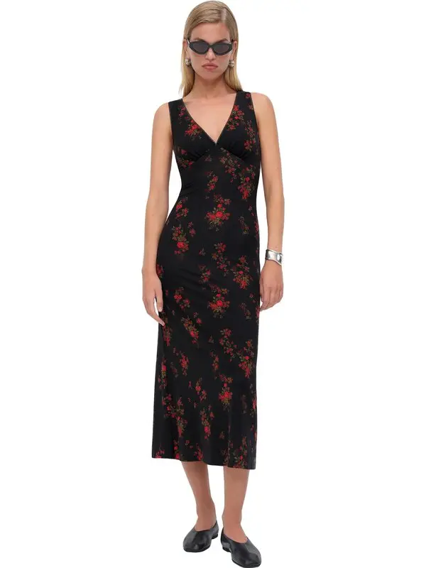 REFORMATION Brayden Knit Midi Dress - Black