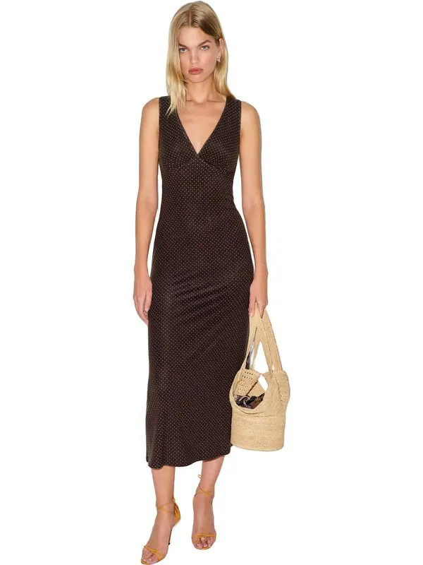 REFORMATION Brayden Knit Midi Dress - Brown