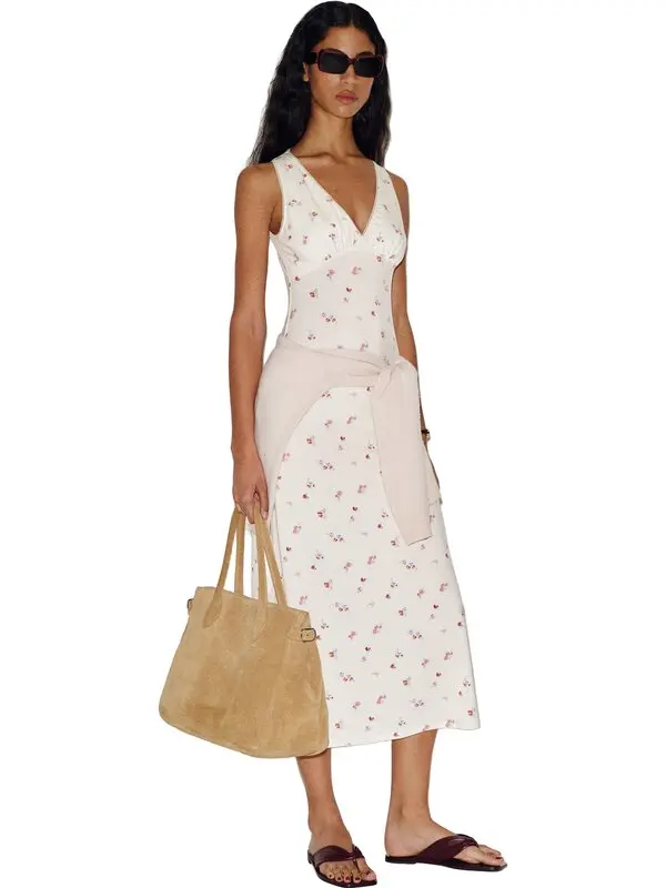 REFORMATION Brayden Knit Midi Dress - Ivory