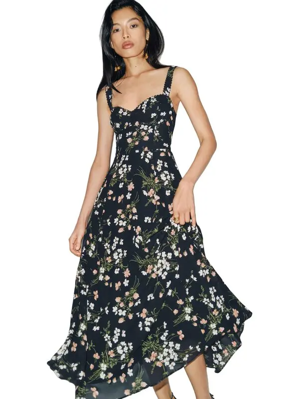 REFORMATION Lela Lace Dress - Black