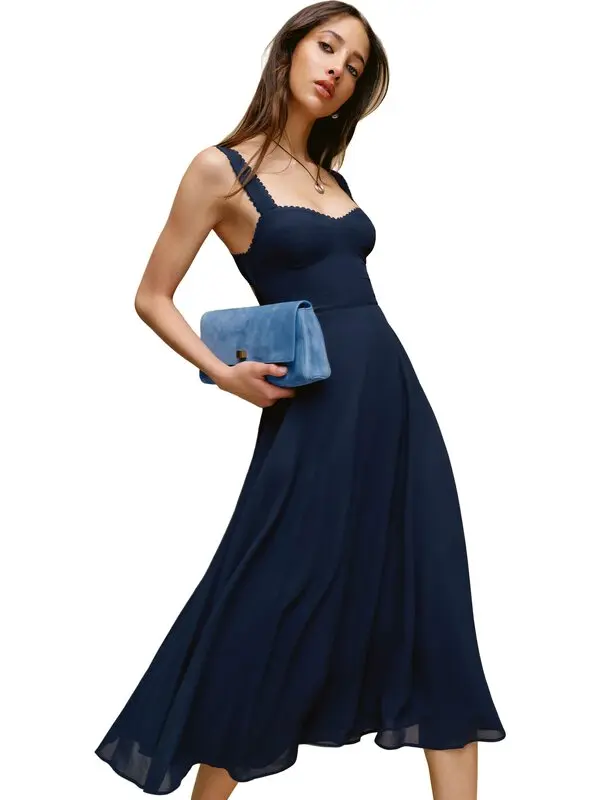 REFORMATION Lela Lace Dress - Blue