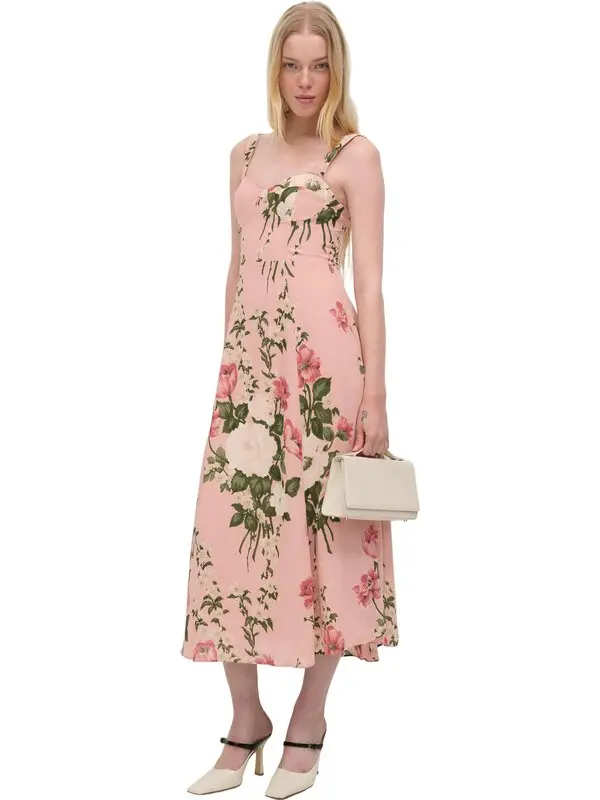 REFORMATION Lela Midi Dress - Pink