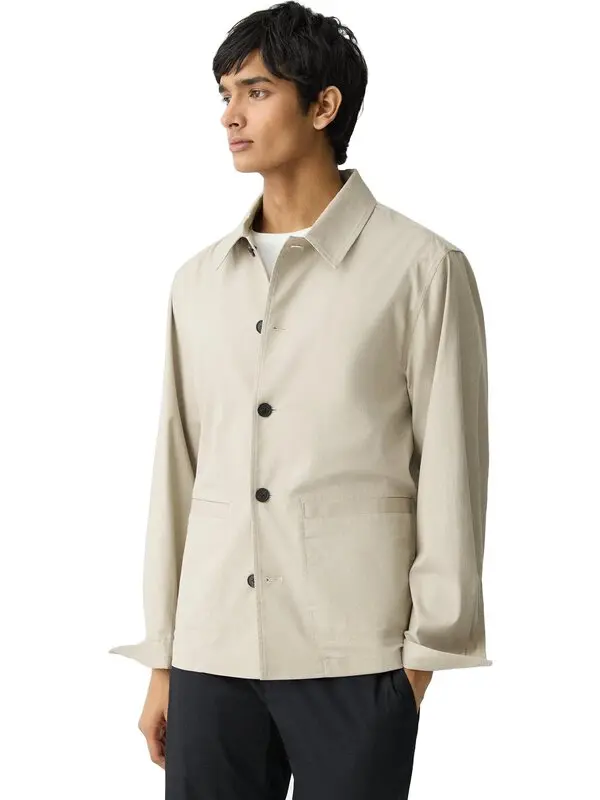 Theory Chore Coat In Stretch Cotton - Earl Grey