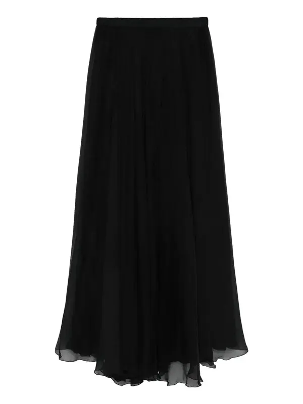 FORTE_FORTE Silk Georgette Maxi Skirt - Black