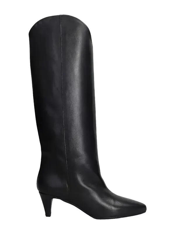 GISEL MOIRE 60mm Gitana Leather Boots - Black