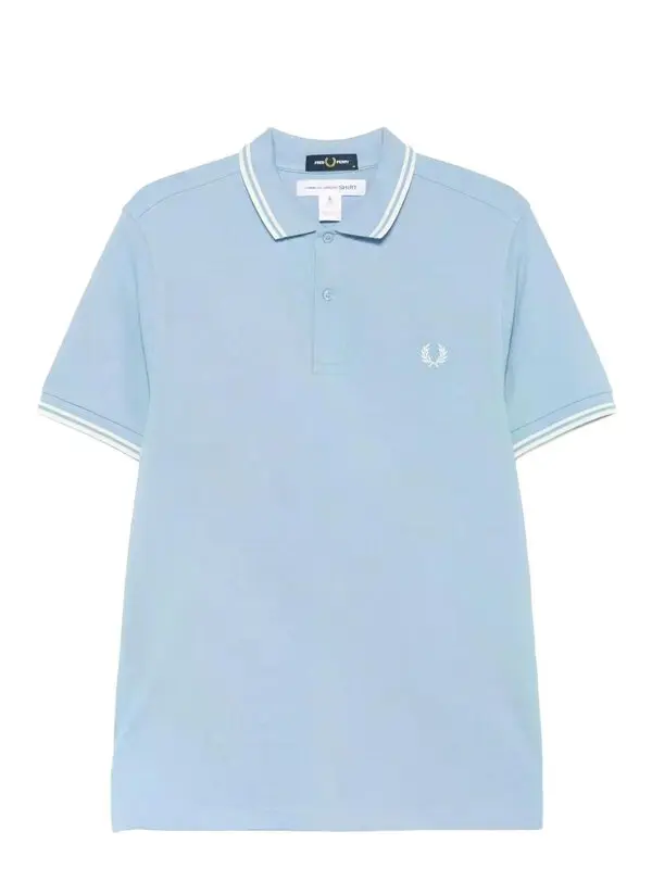 Comme Des Garçons X Fred Perry Striped-trim Polo Shirt - Blue