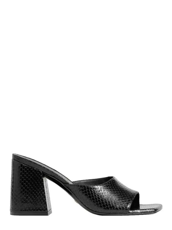 STUART WEITZMAN Tia 85 Lizard-effect Leather Sandals - Black