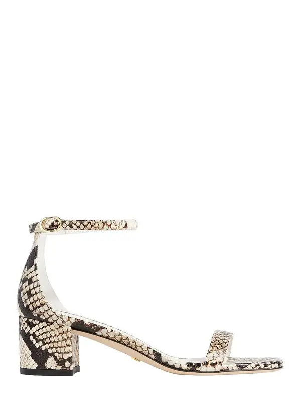 STUART WEITZMAN Simple Curve Snake-effect Leather Sandals - Animal Print