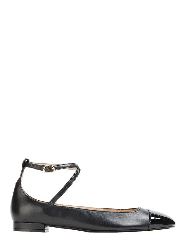 STUART WEITZMAN Smooth And Patent-leather Ballet Flats - Black