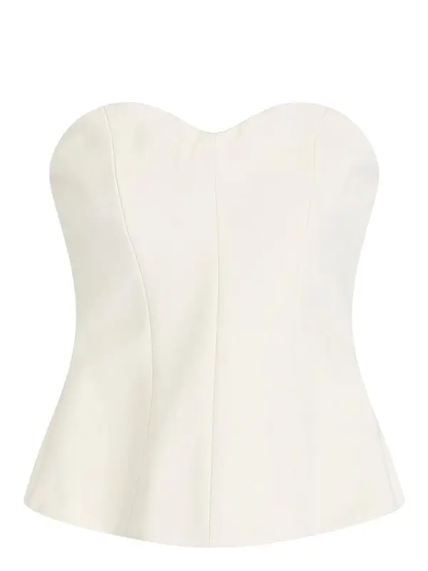 Victoria Beckham Crepe Strapless Bustier Top - Ivory