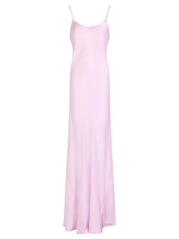 Victoria Beckham Satin Maxi Slip Dress - Baby Pink