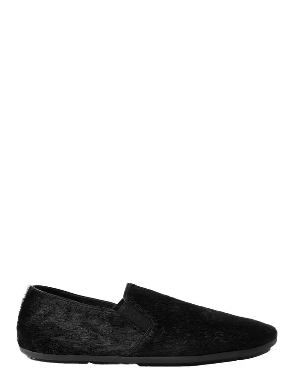 THE ROW Vincit Calf Hair Loafers - Black