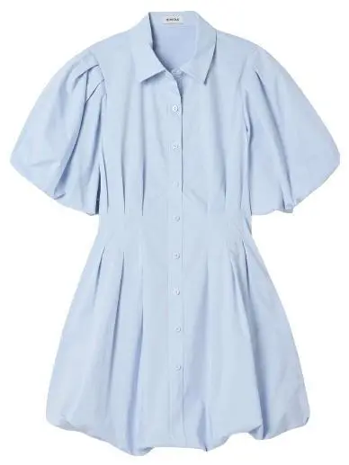 Simkhai Cleo Cotton-blend Mini Shirt Dress - Sky Blue