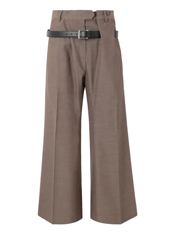 Acne Studios Belted Wool Wide-leg Pants - Brown