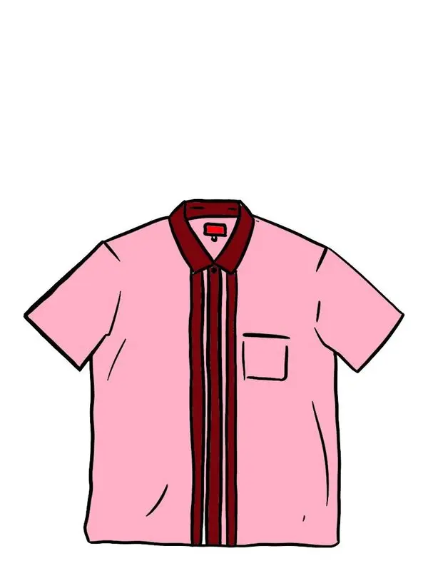 Supreme Bowling Zip Short Sleeve Shirt - Pink