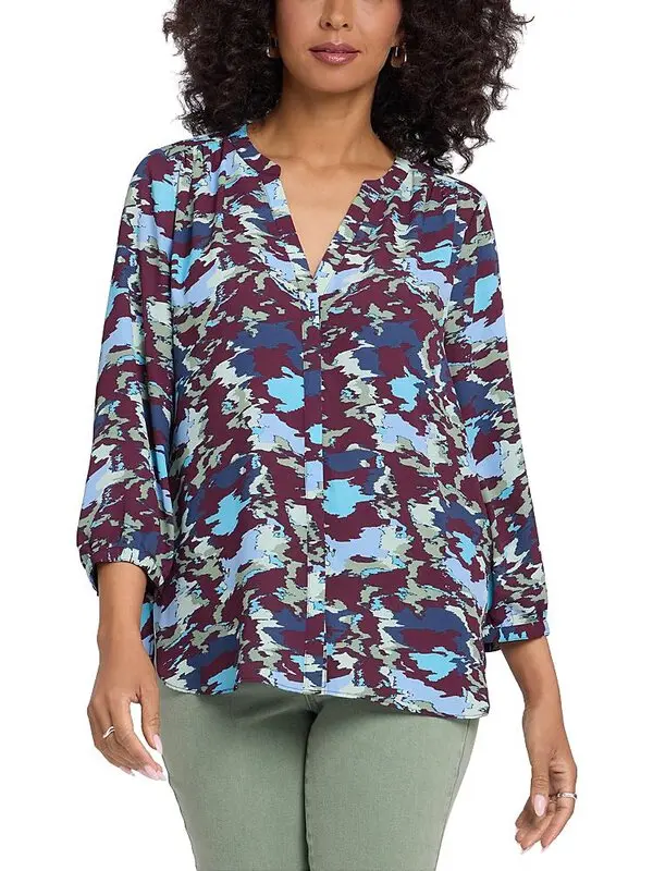 NYDJ Pintuck Blouse - Ballad Abloom