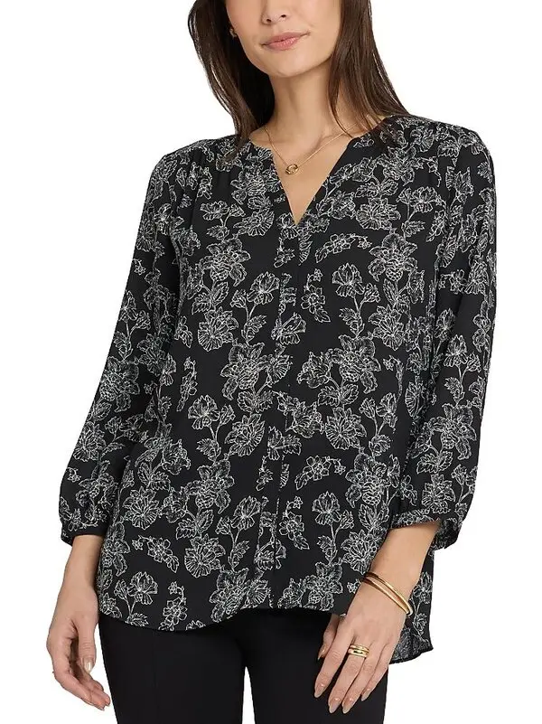 NYDJ Pintuck Blouse - Floralesque