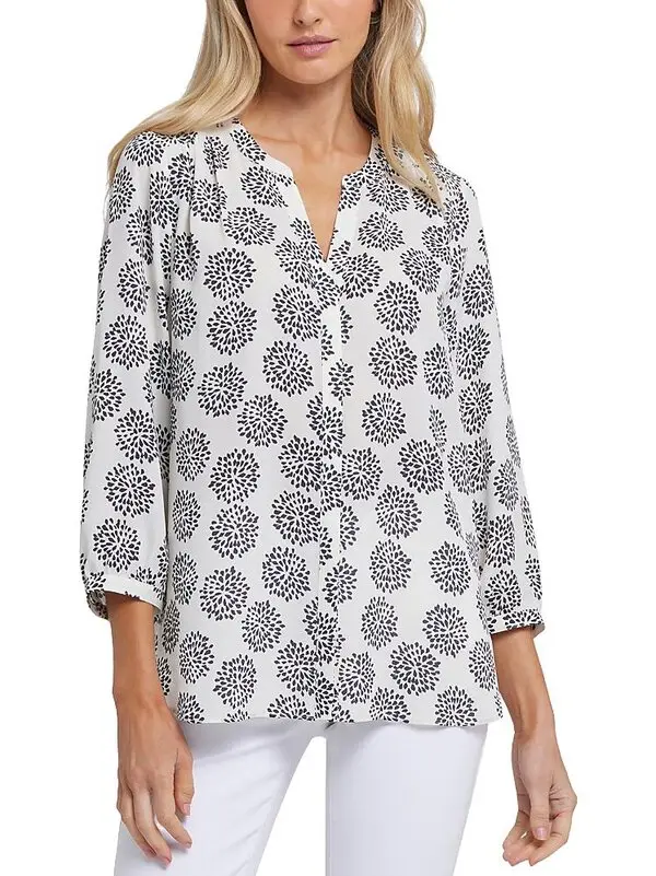 NYDJ Pintuck Blouse - La Casa Blanca