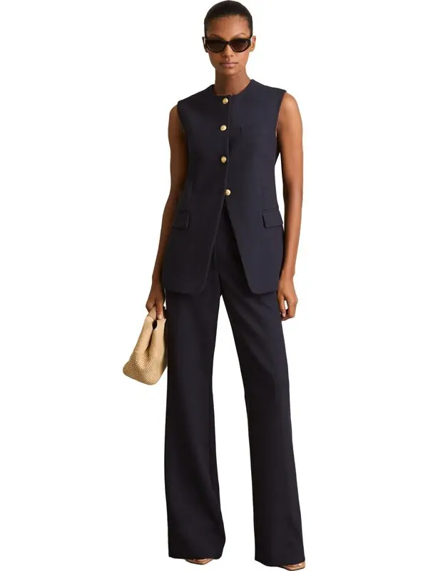REISS Athena Longline Waistcoat - Navy