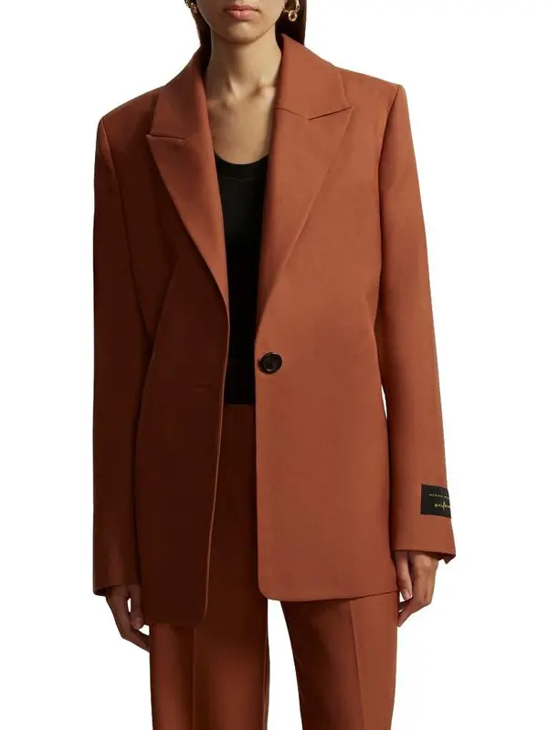 SLIM BOYFRIEND BLAZER  Slim Boyfriend Blazer - Cognac