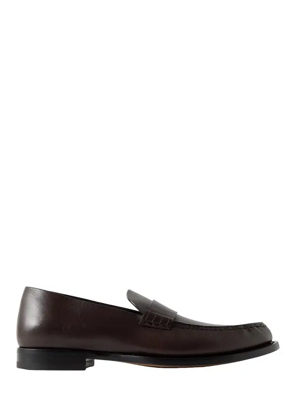 THE ROW Novus Leather Loafers - Brown