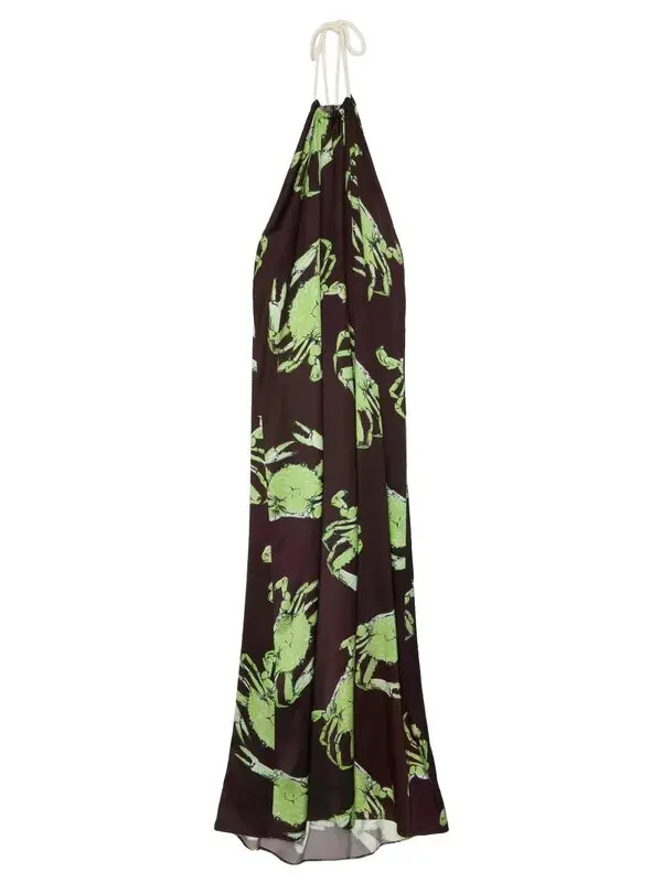 MSGM Graphic-print Maxi Dress - Brown