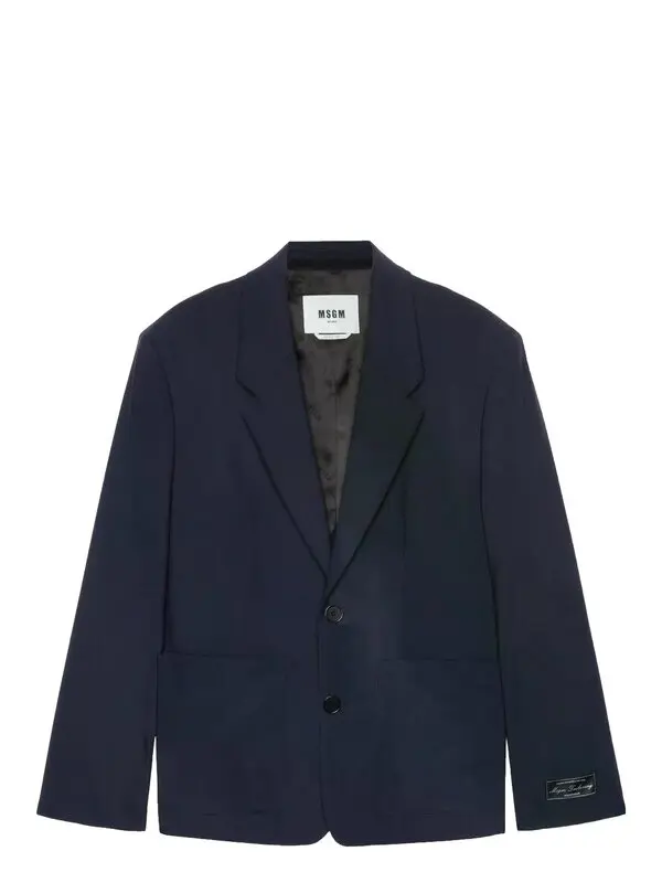MSGM Single-breasted Blazer - Blue
