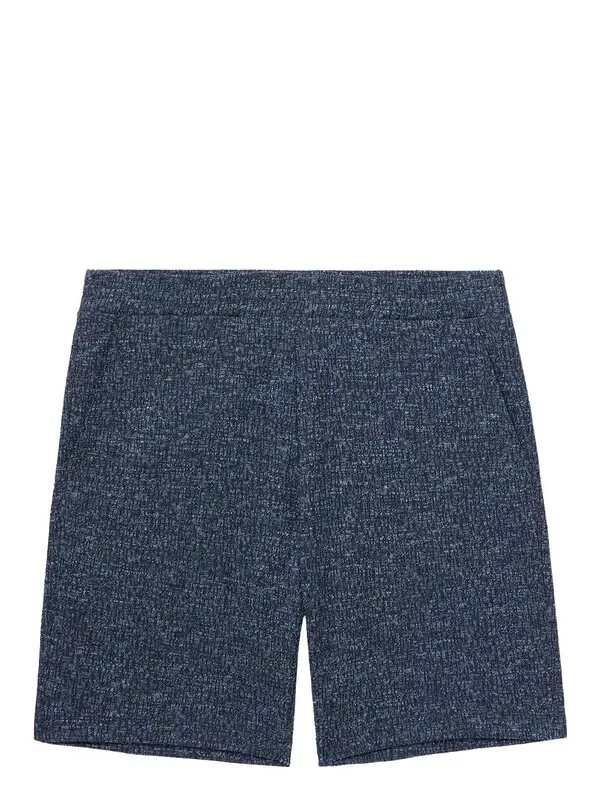 Paul Smith Textured Cotton And Linen-blend Shorts - Blue