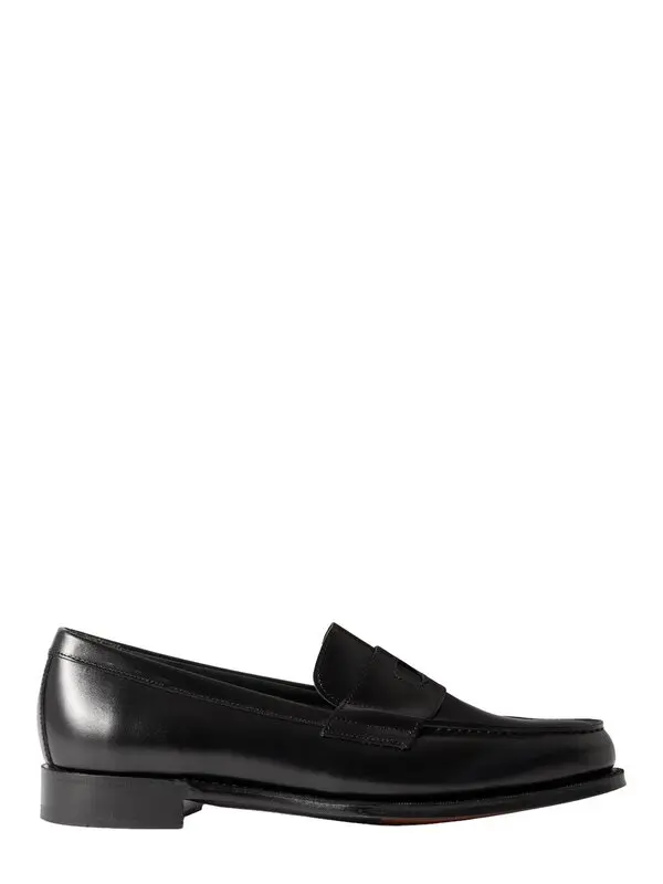 DRAKE'S Charles Leather Penny Loafers - Black