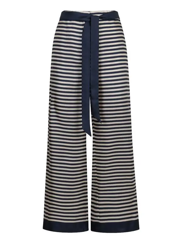 Max Mara Nine Silk Trousers - Blue