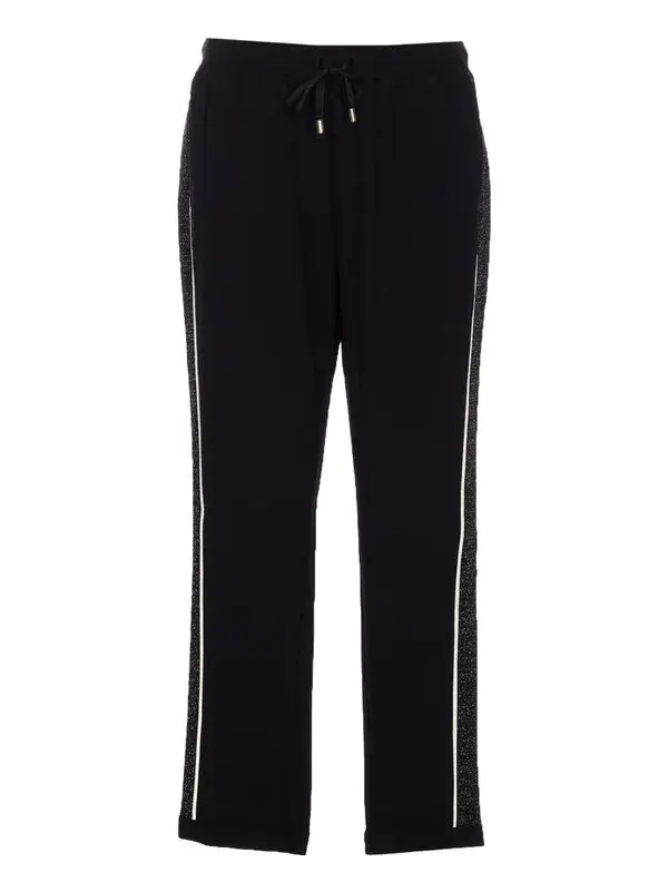 Liu Jo Track Pants With Boucle' Band Detail - Black