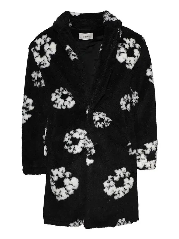 SAINT MXXXXXX Fuzzy Coat - Black