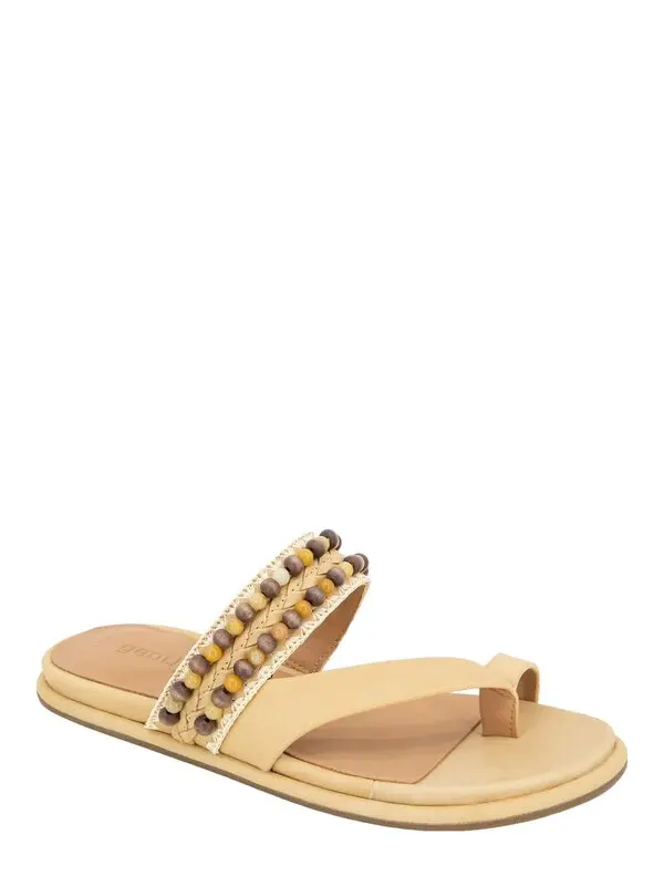 Gentle Souls By Kenneth Cole Lentini Toe-loop Sandals - Tan Leather