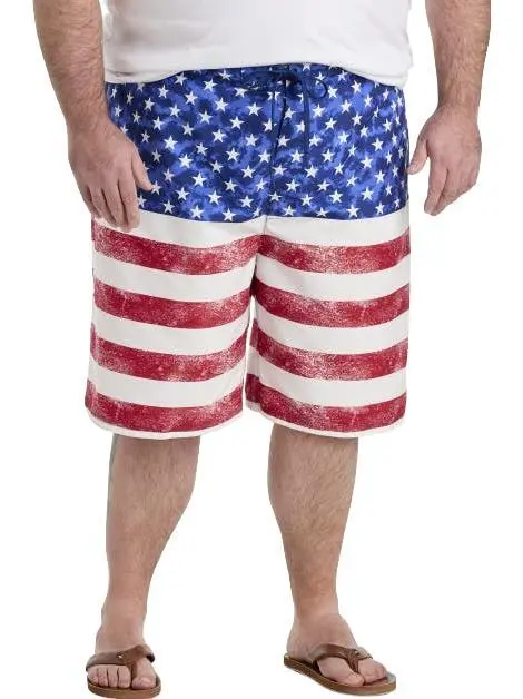HARBOR BAY BY DXL Harbor Bay Patriotic Swim Trunks - Blue