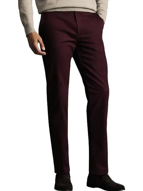 CHARLES TYRWHITT Ultimate Non-iron Chinos - Dark Pink