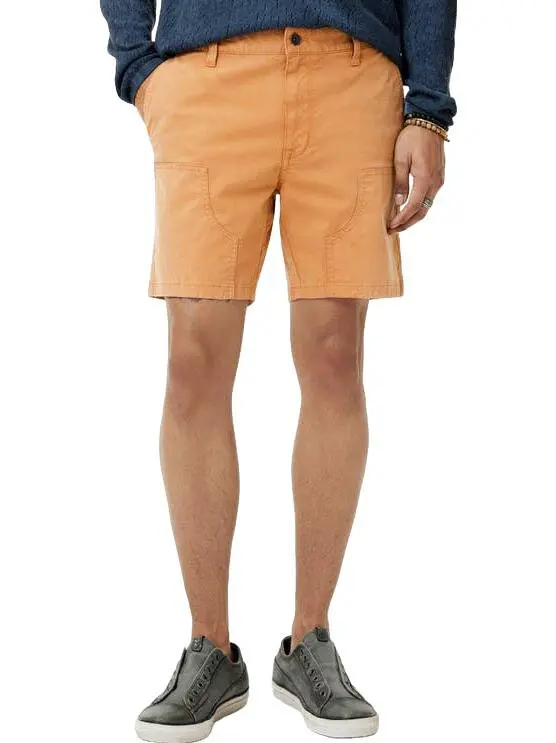 John Varvatos Jayden Seamed Cotton Shorts - Copper