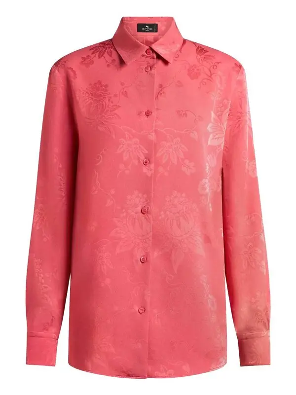 Etro Floral-jacquard Shirt - Pink