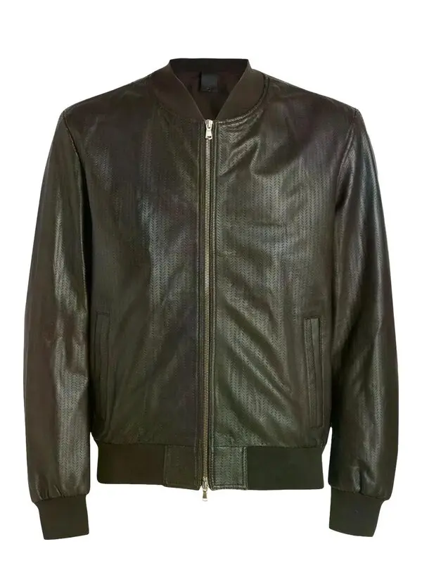 GIOCASTA Bomber Leather Jacket - Brown