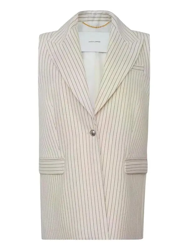 Adam Lippes Callan Pinstripe Gilet - White