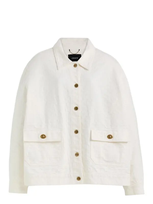 COACH Restored Signature Denim Trucker Jacket - Bleach White