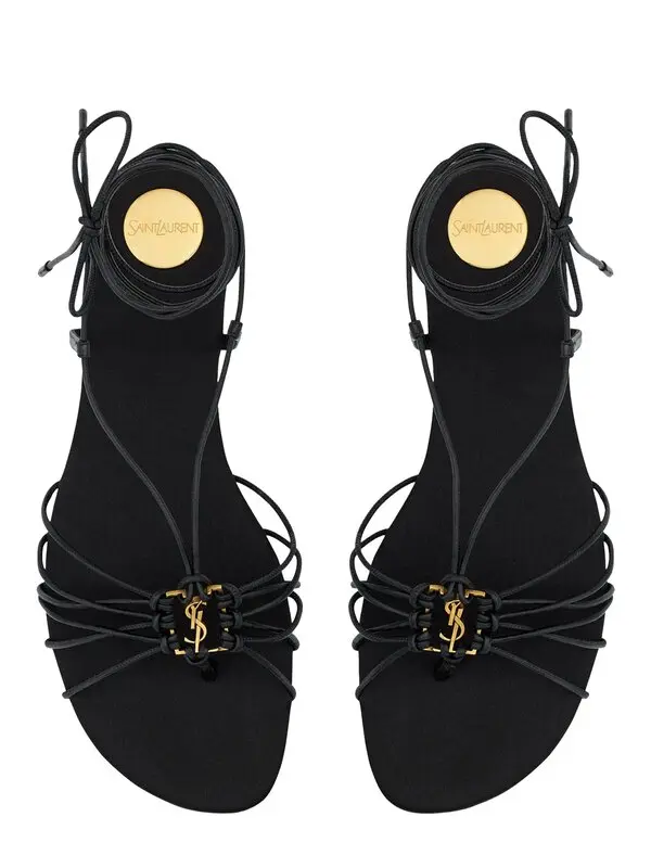 Saint Laurent Leather Babylone Sandals - Black