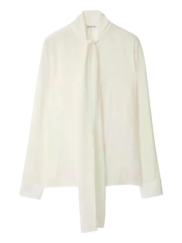 Burberry Silk Blouse - Neutrals