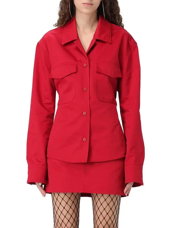 COURREGES Button-up Shirt With Pocket Detail - Red
