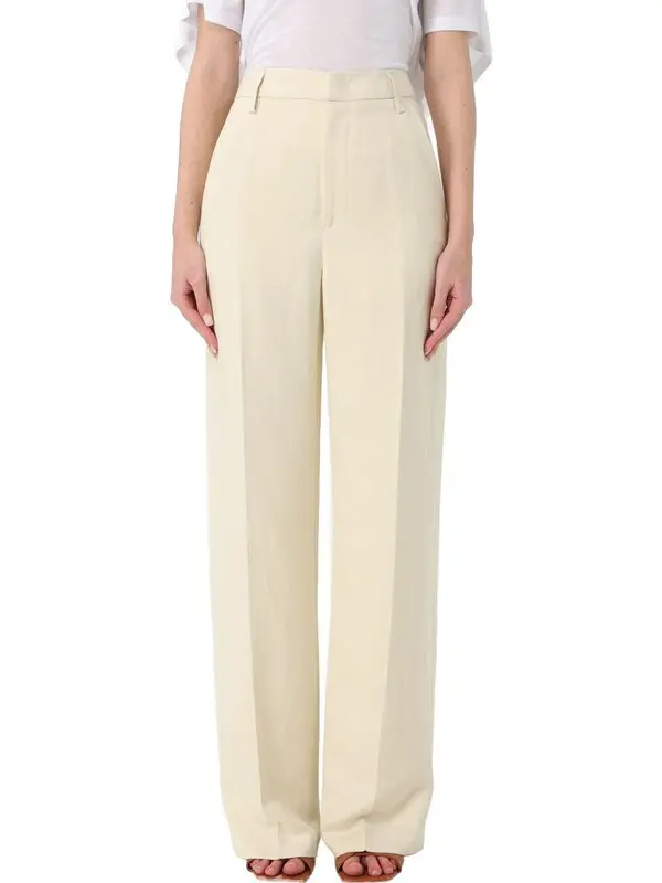 DONDUP Tailored Wide-leg Trousers - Yellow Cream