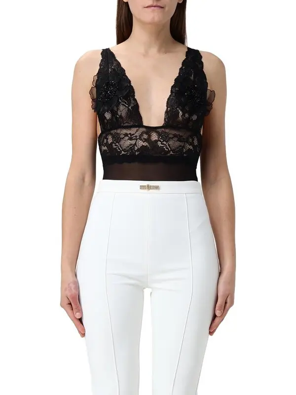 Elisabetta Franchi Lace Bodysuit - Black